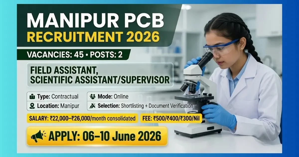 Manipur Pollution Control Board Recruitment 2026 – 45 Posts - Sahi ...