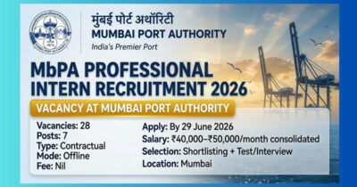 Mumbai Port Authority Professional Intern Recruitment 2026 – 28 Posts ...